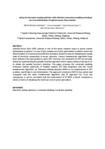 Using the barnacles mating optimizer with effective constraints handling technique for cost ...